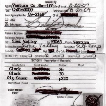 Concealed Carry Weapon Permit Examples