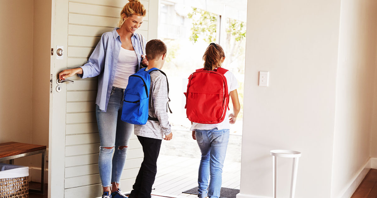 Family Leaving The House